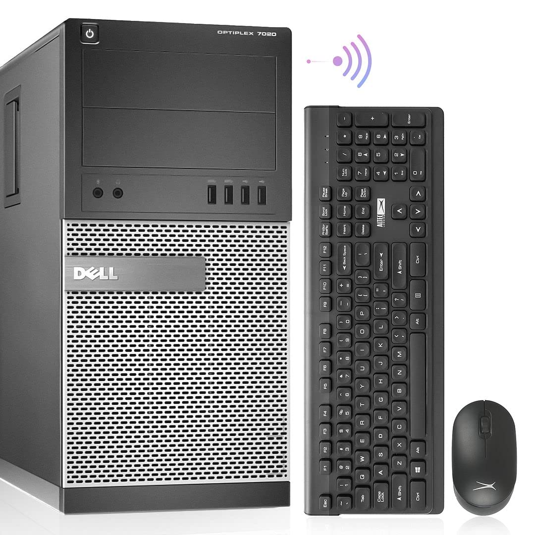 Dell OptiPlex 7020 Tower Computers PC Refurbished Desktop,i7 4770 16GB Ram 1TB SSD,2TB HDD,AC8260 Built-in WiFi,Dual Monitor Support,Altec Wireless Keyboard Mouse (Renewed)