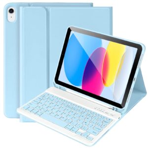 besky for ipad 10th generation case with keyboard (10.9",2022)(only compatible with 10th generation 2022) detachable bluetooth keyboard case with pencil holder