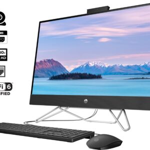 HP Newest All-in-One Desktop, 27" FHD Display, 12th Gen Intel Core i7-1255U, 16GB RAM, 1TB SSD, Webcam, HDMI, RJ-45, Wired Keyboard&Mouse, WiFi 6, Windows 11 Home, Black