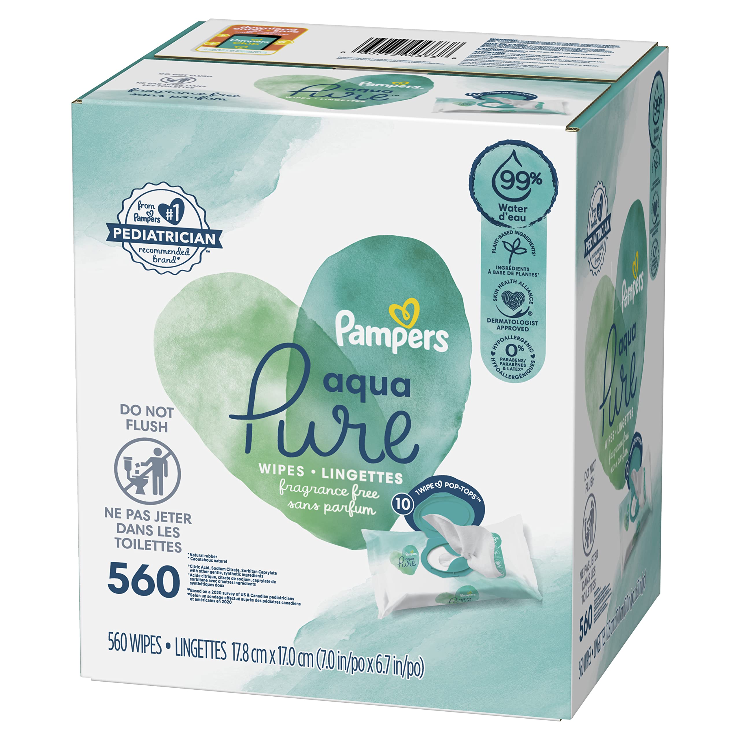 pampers aqua pure baby wipes 560 ct OLD v2