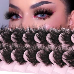 mink lashes fluffy 8d volume dramatic false eyelashes soft 20 mm 10 pairs pack wispy fanxiton faux mink eye lashes