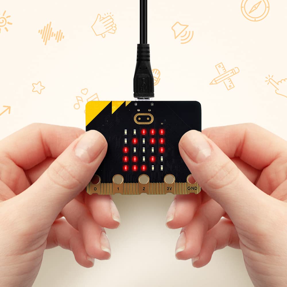 GeeekPi BBC Micro:bit V2.2 Board with Micro USB Cable and Battery Holder for Coding and Programming(Not Include Batteries)