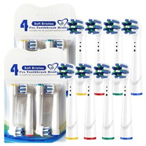 Electric Toothbrush Across Action Replacement Brush Heads for Oral B, Professional Cross Toothbrush Replacement Brush Heads Compatible with Oral B Electric Toothbrush, 8 Packs