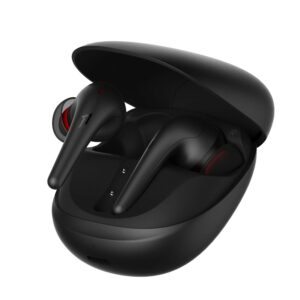 1more aero wireless earbuds with spatial audio on any device, 42db adaptive active noise cancellation, 10mm driver, customizable eqs, 6 mics for clear calls, 28h battery, wireless charging, black