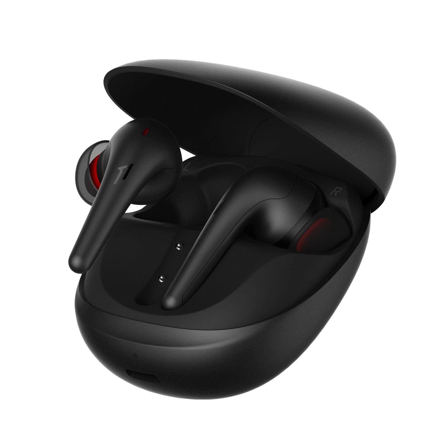 1MORE Aero Wireless Earbuds with Spatial Audio on Any Device, 42dB Adaptive Active Noise Cancellation, 10mm Driver, Customizable EQs, 6 Mics for Clear Calls, 28h Battery, Wireless Charging, Black