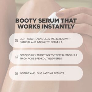 Butt Acne & Ingrown Hair Treatment Serum | AHA & BHA Butt Acne and Ingrown Hair Treatment For Bikini Area | Get rid of Butt Acne, Ingrown Hair, Back Acne, Strawberry Legs, KP and Razor Bump | After Waxing Skin Care | Glycolic and Salicylic Acid Body Serum