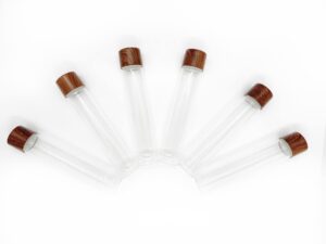 glass preroll vials with child resistant cap - 120mm glass tube (6, mahogony)