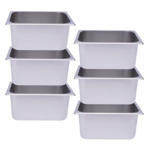 loyalheartdy 6 pack hotel pans 6" deep steam table pan 1/2 half size 13" l x 10.2" w commercial hotel pan stainless steel catering food pan