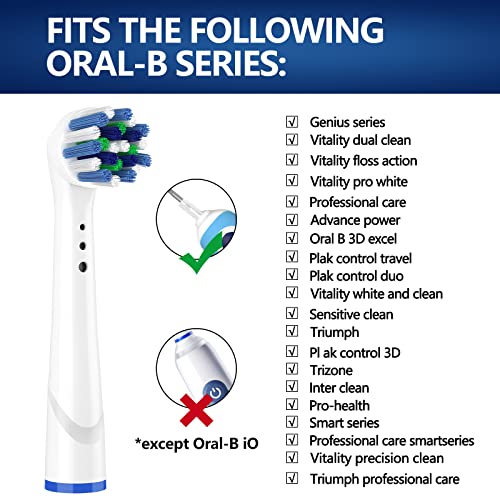 Electric Toothbrush Across Action Replacement Brush Heads for Oral B, Professional Cross Toothbrush Replacement Brush Heads Compatible with Oral B Electric Toothbrush, 8 Packs