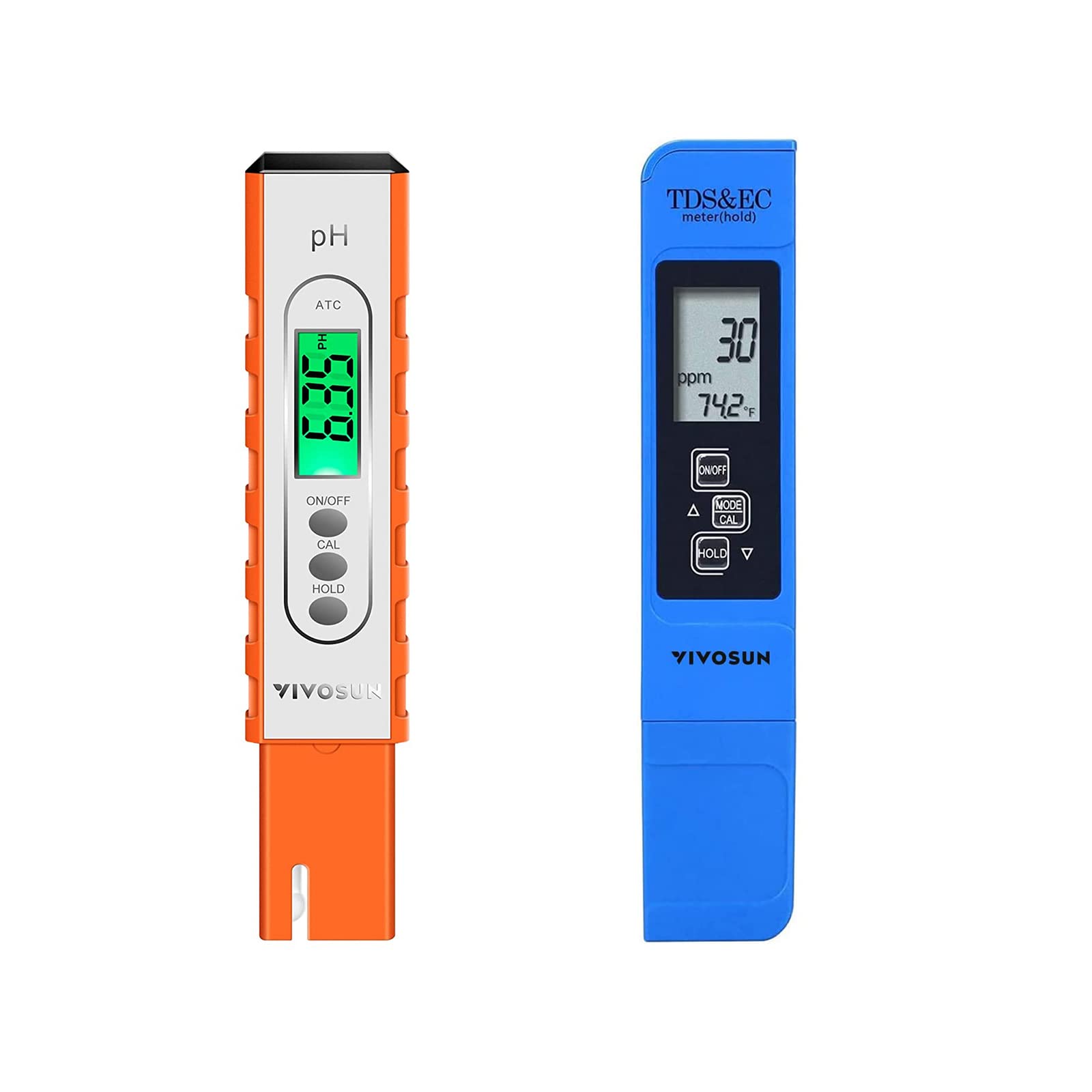 VIVOSUN PH Meter Digital PH Tester Pen, Orange and TDS Tester 3-in-1 TDS EC & Temperature Meter Ultrahigh Accuracy Digital Water Quality TDS Tester (Blue)