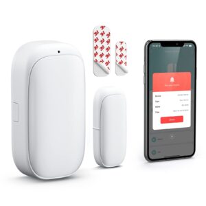 door alarms for home security, real-time wireless door sensor, personal security window and door alarm, wifi door open contact sensors for kids safety, works with tuya app, easy to install, 1 pack