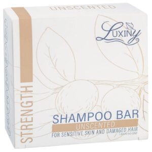 luxiny natural shampoo bars for hair, made in usa, up to 60 washes of vegan, sulfate free shampoo, use at home & a travel shampoo – damaged to normal hair, 60g (unscented)