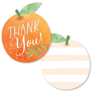 big dot of happiness little clementine - shaped thank you cards - orange citrus baby shower or birthday party thank you note cards with envelopes - set of 12