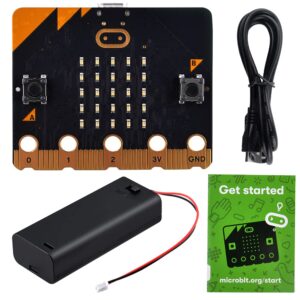 geeekpi bbc micro:bit v2.2 board with micro usb cable and battery holder for coding and programming(not include batteries)