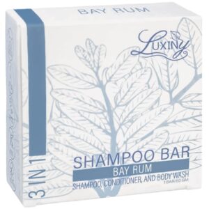 luxiny bay rum shampoo bar are vegan, sulfate free, and made in usa. our 3 in 1 men's shampoo bar is great for all hair types. get up to 60 washes at home or as a travel shampoo