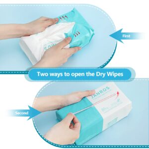 Dry Wipes For Baby,Wet Use Water Wipes,Suitable As Diaper Wipes,JANROS Clean Face Towels Disposable,Upgraded Thickened Disposable Washcloths For Adults,Hypoallergenic Makeup Remover Wipes-3 Packs