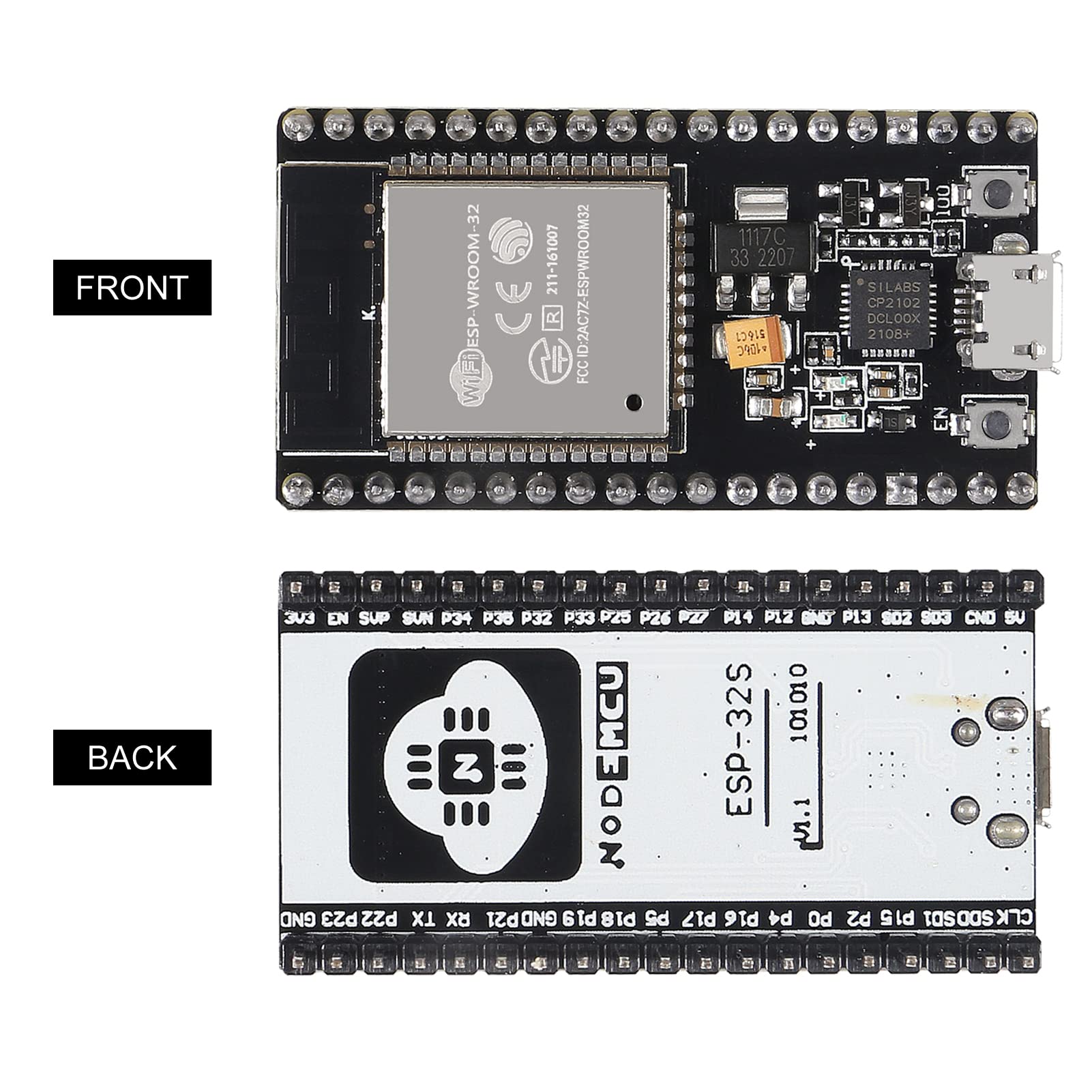 AITIAO 2Pcs ESP32 ESP-WROOM-32 Development Board Chip CP2102 38pins 2.4 GHz Dual Core WLAN WiFi + Bluetooth 2-in-1 Microcontroller for ESP32