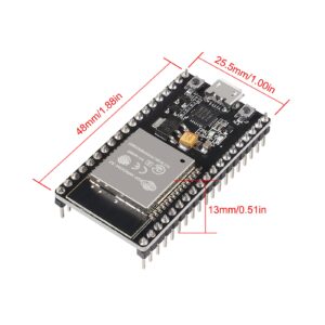 AITIAO 2Pcs ESP32 ESP-WROOM-32 Development Board Chip CP2102 38pins 2.4 GHz Dual Core WLAN WiFi + Bluetooth 2-in-1 Microcontroller for ESP32