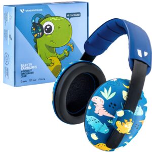 vanderfields baby ear protection noise cancelling headphones for babies, toddlers, infants 3 months to 2 years,dinosaur club