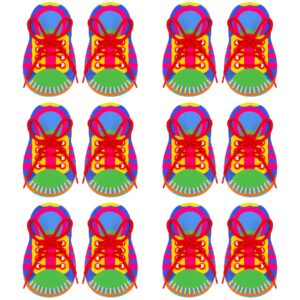 zakvoor 12 sets of shoelace threading teaching toys learn to tie shoelaces kindergarten early educational rope practice bowknot painting puzzle toys for kids toddlers