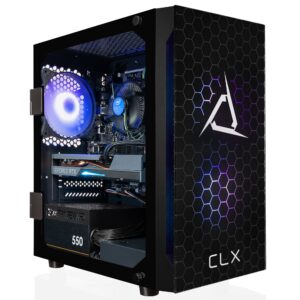 clx set gaming desktop - intel core i5 11400f 2.6ghz 6-core processor, 16gb ddr4 memory, geforce rtx 3050 8gb gddr6 graphics, 500gb ssd, 2tb hdd, wifi, windows 11 home 64-bit