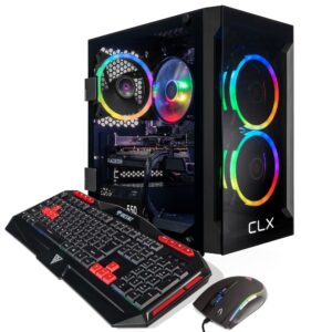 CLX Set Gaming Desktop - AMD Ryzen 7 5700X 3.4GHz 8-Core Processor, 16GB DDR4 Memory, Radeon RX 6600 XT 8GB GDDR6 Graphics, 500GB SSD, 2TB HDD, WiFi, Windows 11 Home 64-bit