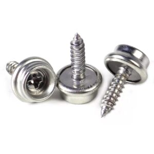 gttyowyin 24pcs stainless steel screws marine grade boat canvas snaps 3/8"socket with stainless steel 5/8"screw, snaps for boat cover, snap screw stud, made of high-quality materials