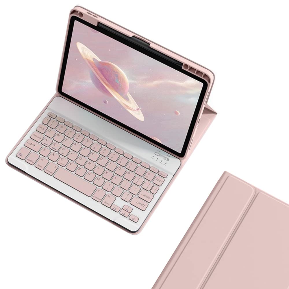 Keyboard Case for iPad Air 11 inch M2/ iPad Air 5th 4th Generation 10.9 Inch iPad Pro 11 inch 4th 1st/2nd/3rd Gen Magnetic Detachable Bluetooth Keyboard (Pink)