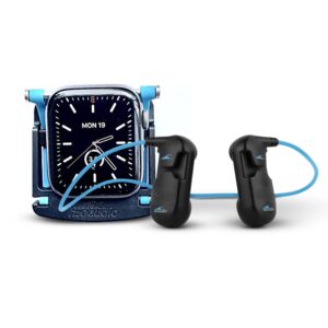 h2o audio 2-in-1 bundle - sonar ipx8 bluetooth bone conduction headphones with built-in mp3 player and underwater bluetooth clip compatible with apple watch - waterproof headset for underwater sports