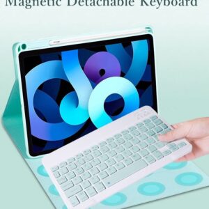 Keyboard Case for iPad Air 11 inch M2/ iPad Air 5th 4th Generation 10.9 Inch iPad Pro 11 inch 4th 1st/2nd/3rd Gen Magnetic Detachable Bluetooth Keyboard (Pink)