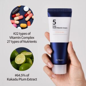 numbuzin No.5 Daily Multi-Vitamin Cream | Healthy Glow, Skin Strengthening, Improves Elasticity | Vitamin C, Niacinamide, Alpha Bisabolol, Panthenol | Suitable for All Skin Types | 2.02 fl. oz.