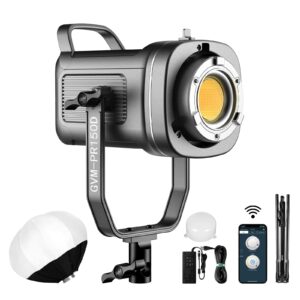 gvm 150w led video light 2700k~7500k video light photography studio light kit with lantern softbox & stand, cri97+tlci97 with 8 lighting+custom effects for outdoor shoot youtube videos