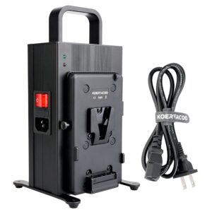 KOERTACOO 16.8V/3A Dual Channel V-Mount/V-Lock Battery Fast Charger, Compatible with All V-Mount Batteries and V-Mount Brick On The Market.