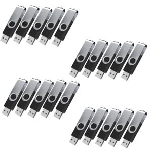 20pcs 128mb 256mb 512mb bulk flash drives usb 2.0 flash drives pack thumb drives bulk swivel bulk usb drives, black (20pack 256mb)