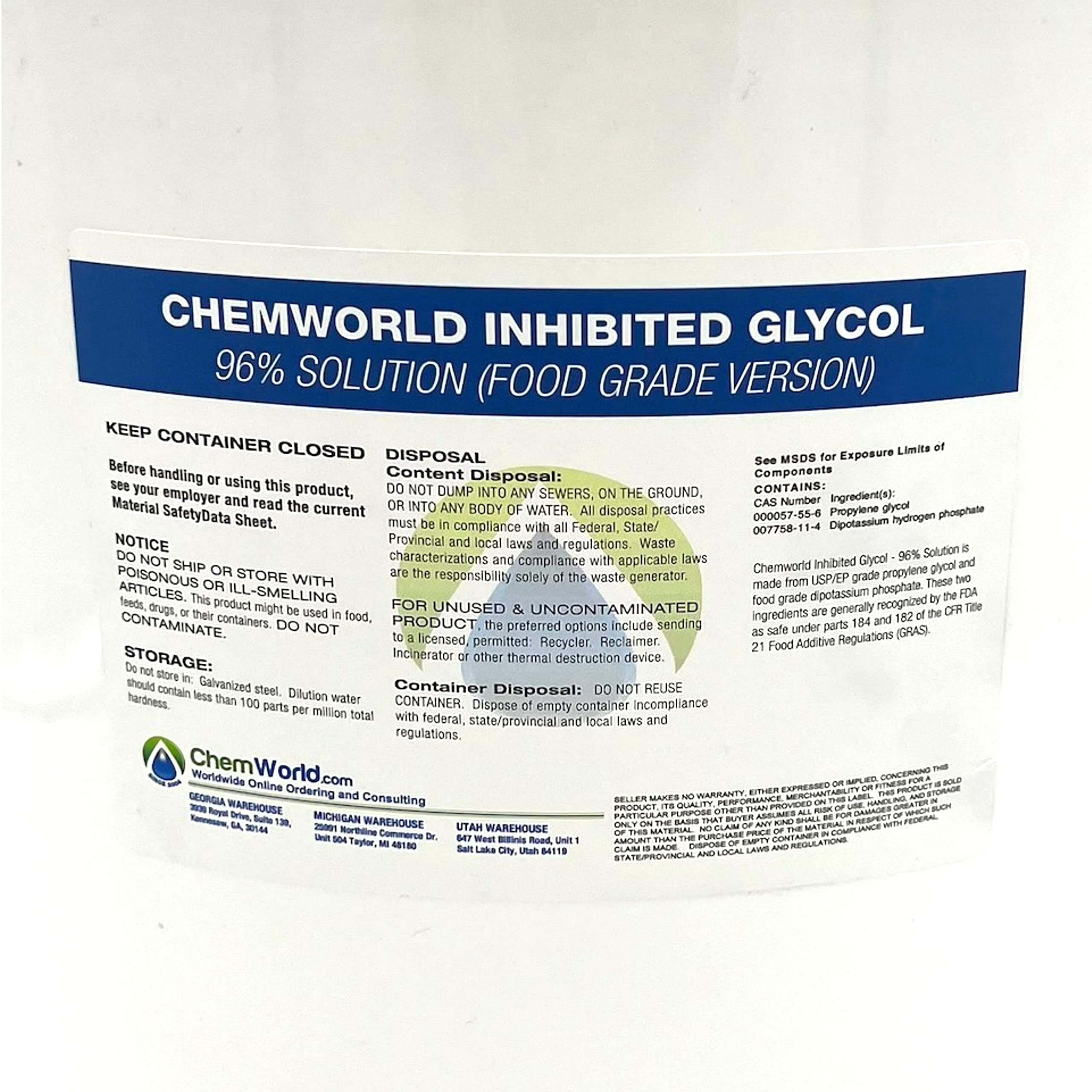 Chemworld Food Grade Inhibited Propylene Glycol - 5 Gallons