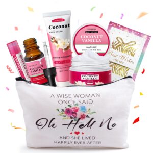 gifts for women,birthday gifts friendship gifts for women,travel size convenience kits,coconut vanilla spa gifts for her mom sister friends,unique gifts set ideas for women