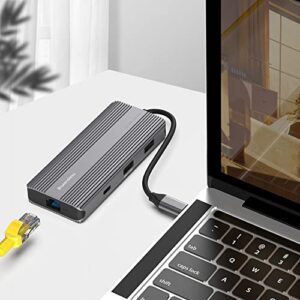 USB C Hub Multiport Adapter,8 in 1 USB Docking Station USB C Hub,3.1 Adapter HD SD /TF Card Reader for MacBook Air Ipad Laptop Computer Peripherals