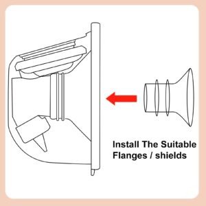 Nanawawa Flange 15, 17, 19, 21mm Insert 24mm Shroud/Flange,Compatible with momcozyS9/S10/S12，Wearable Breast Pump Shields/Flanges， 4 pcs/Each.(19mm/pcs)