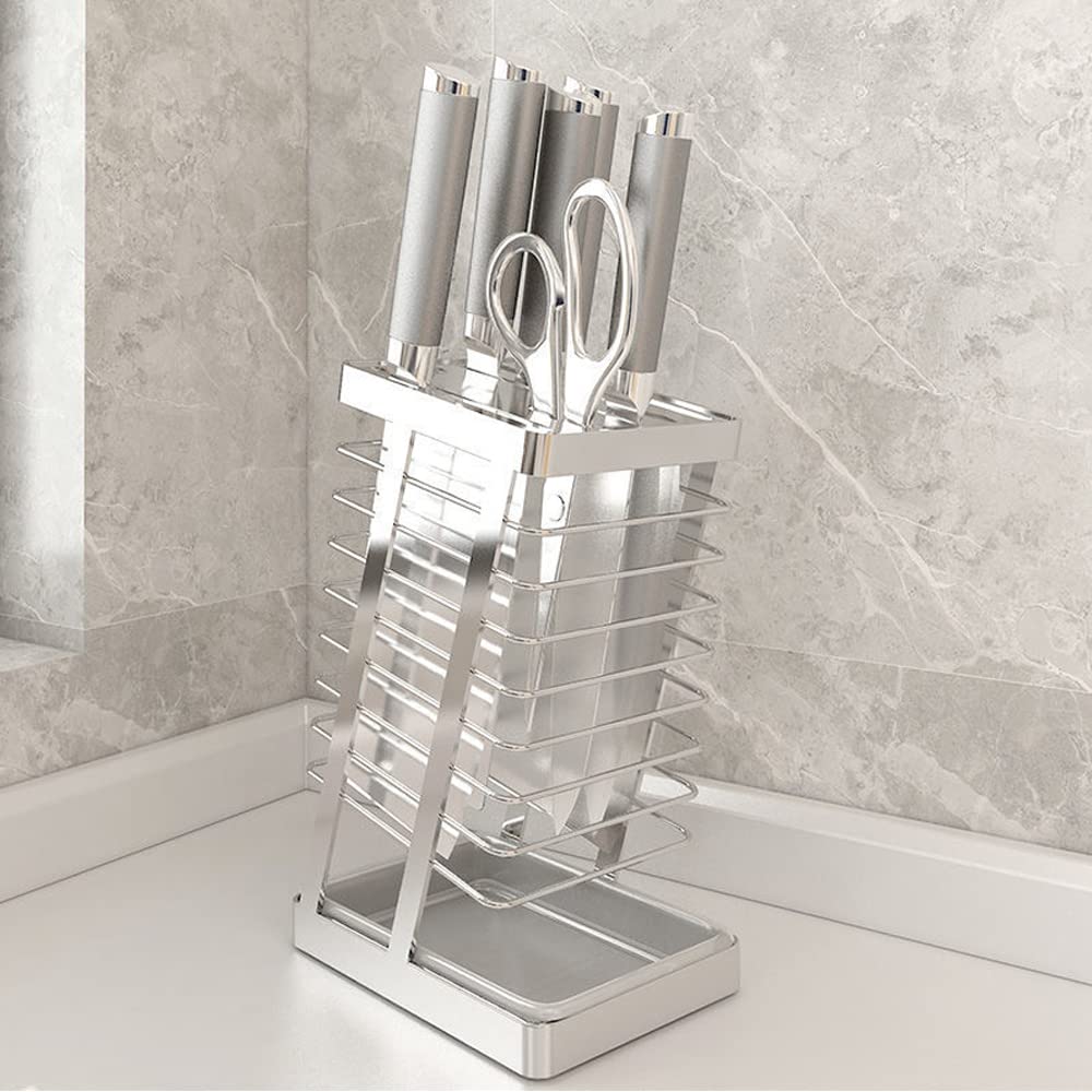 Stainless Steel Knife Block without knives,Knife Holder for Kitchen Counter, Kitchen Knife Organizer Stand