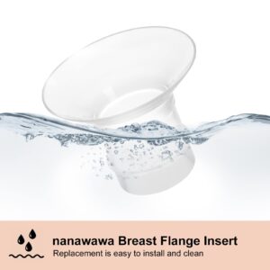 Nanawawa Flange 15, 17, 19, 21mm Insert 24mm Shroud/Flange,Compatible with momcozyS9/S10/S12，Wearable Breast Pump Shields/Flanges， 4 pcs/Each.(19mm/pcs)