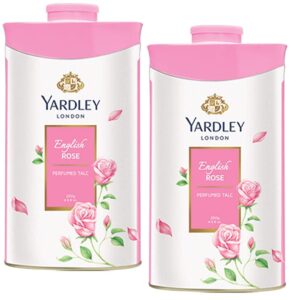 yardley london perfumed fresh floral fragrances locked in a fine & silky talcum powder (yardley english roses perfumed talc - 250gm, pack of 2)