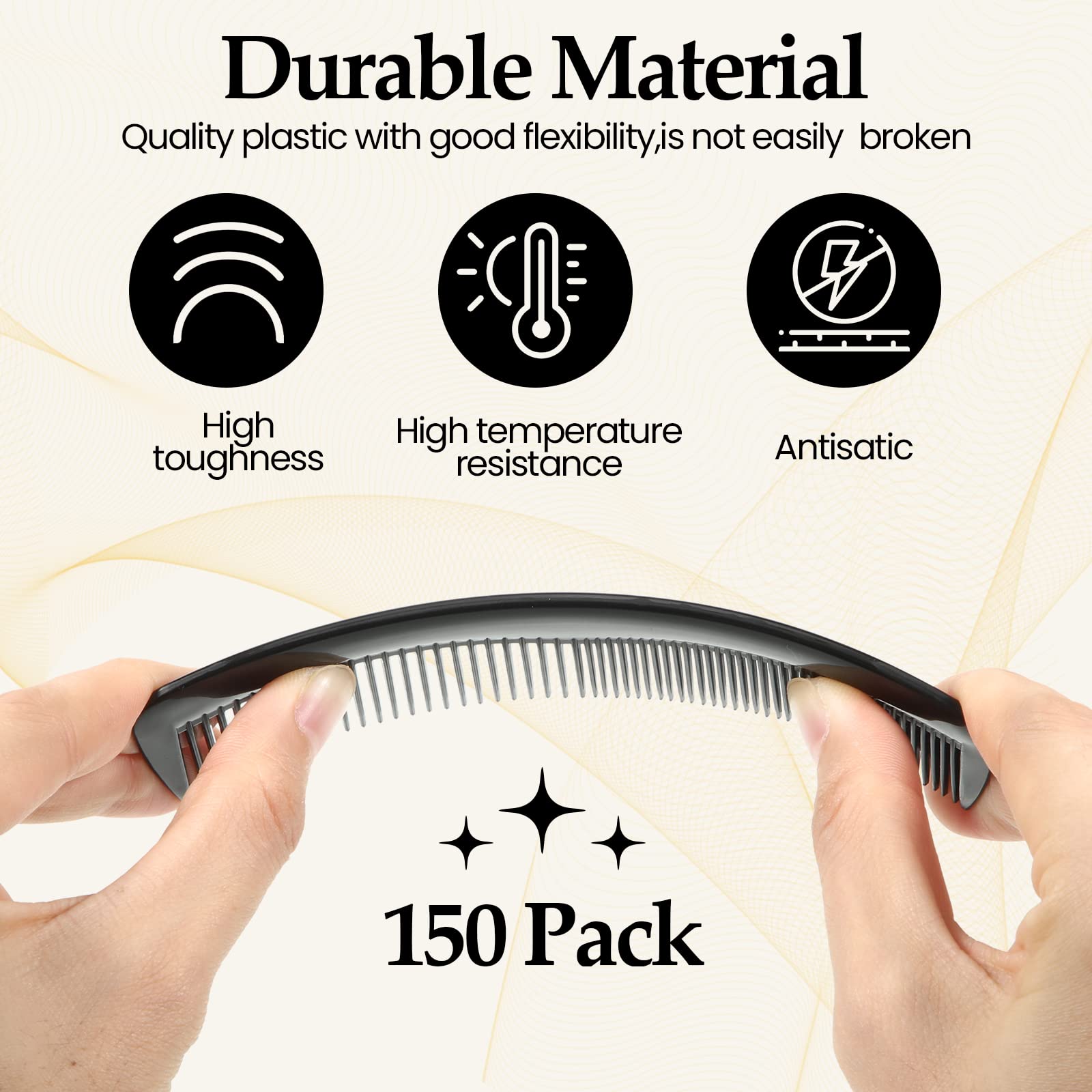 150 Pieces Hair Combs Bulk Styling Comb Pocket Hair Combs Set Small Plastic Comb Travel Comb 5 Inch Black Comb Fine Dressing Comb for Women and Men