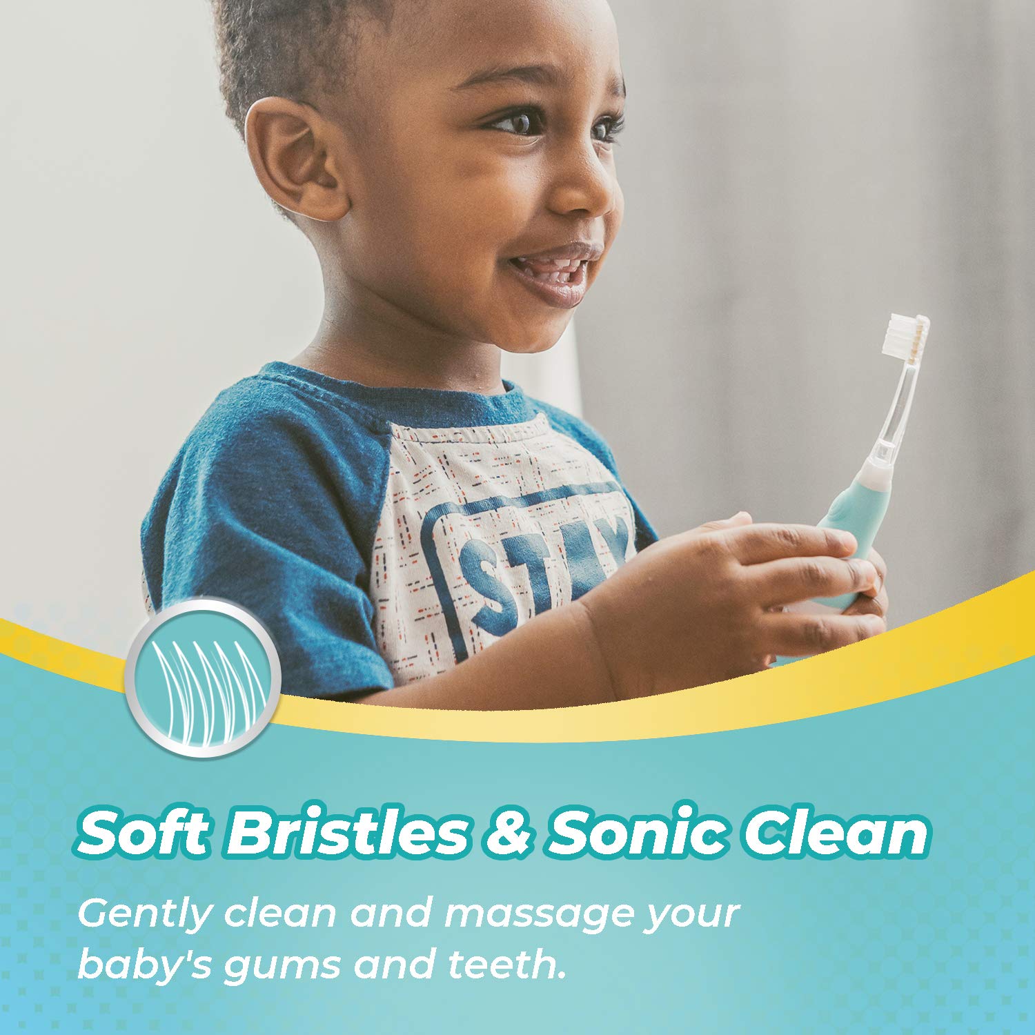 Papablic Toddler Sonic Electric Toothbrush with Covers for Babies and Toddlers Ages 1-3 Years, Debby Bundle with Doris