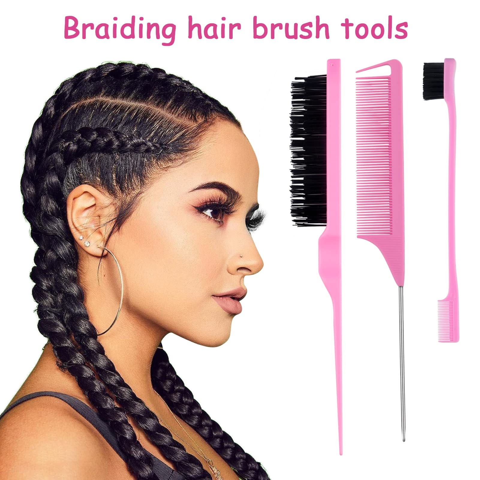 Juome Hair Styling Set: 1000+ Rubber Bands, 2 Topsy Tail Tools, 7 Braiding Accessories for Kids, Girls, Women