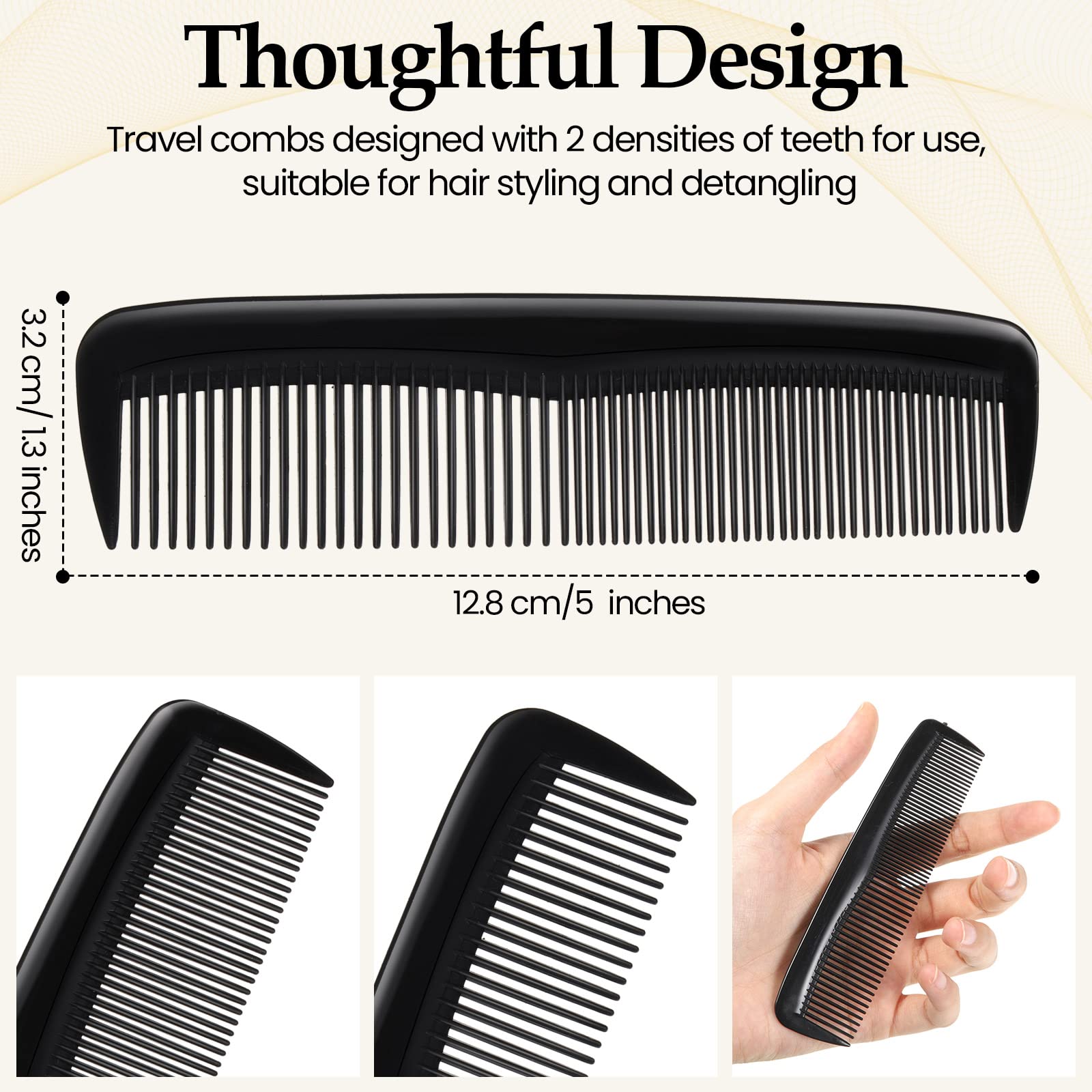 150 Pieces Hair Combs Bulk Styling Comb Pocket Hair Combs Set Small Plastic Comb Travel Comb 5 Inch Black Comb Fine Dressing Comb for Women and Men