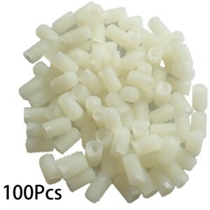 M5 x 8mm Slotted Head Set Screws, Plastic Headless Grub Screws White Nylon, Metric, 100Pcs