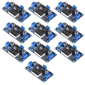 diitao 10pcs adjustable voltage converter buck converters lm2596s dc-dc reduced voltage regulator power modules 36v 24v 12v to 5v 2a voltage stabilizer with digital voltmeter display