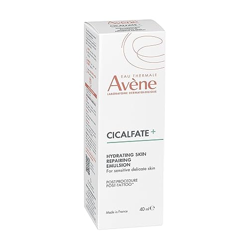 Eau Thermale Avène Cicalfate+ Hydrating Skin Recovery Emulsion - Post-Procedure & Post-Tattoo Restoration - Postbiotic Skincare - Non-Comedogenic & Paraben-Free - 1.3 fl. oz.