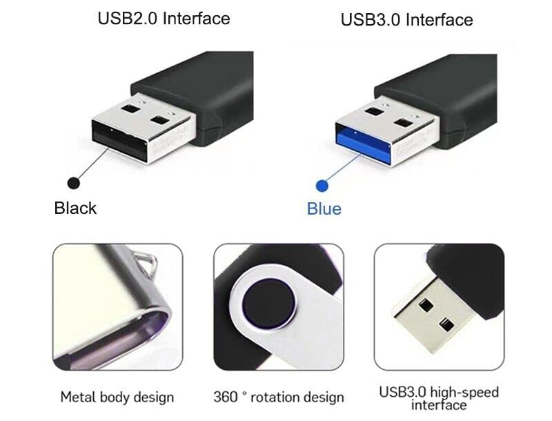 CRIATIVE 128GB 3.0 USB Flash Drive Fast Thumb Drive High Speed Swivel Memory Stick Jump Drive for PC Laptop, TV, Car Audio