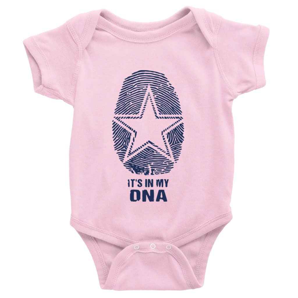 Cowboys It's in My DNA for Baby Boy Girl Clothes Short Sleeve Newborn Bodysuit D-Pink